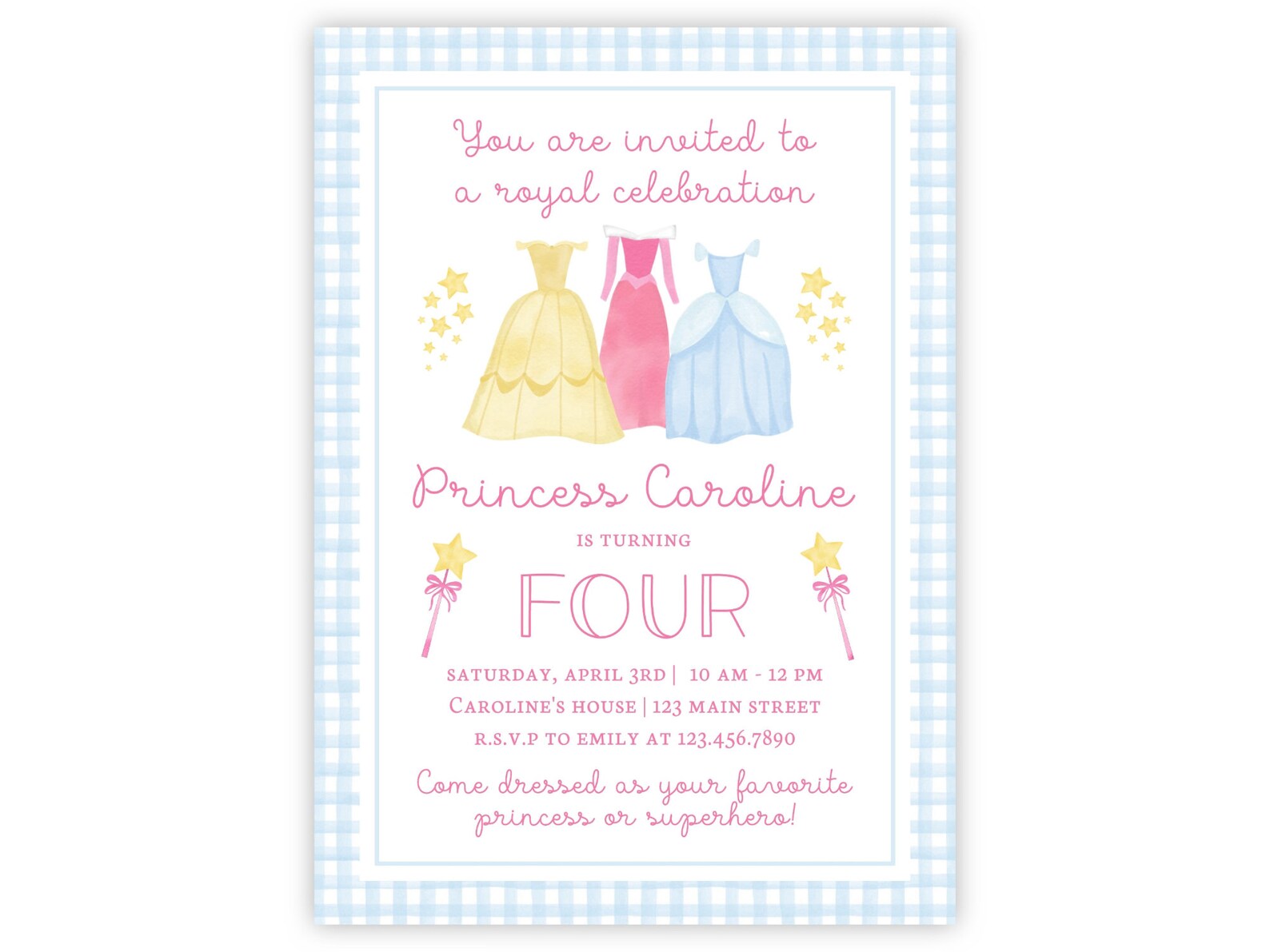 Printable Princess Invitation Princess Party Invitation - Etsy
