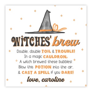 Printable Halloween Tags Witches' Brew Self Edit - Etsy