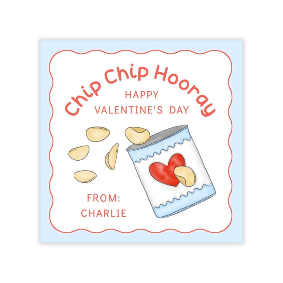 Printable Valentines Day Card for Kids, Potato Chip Valentines, Digital ...