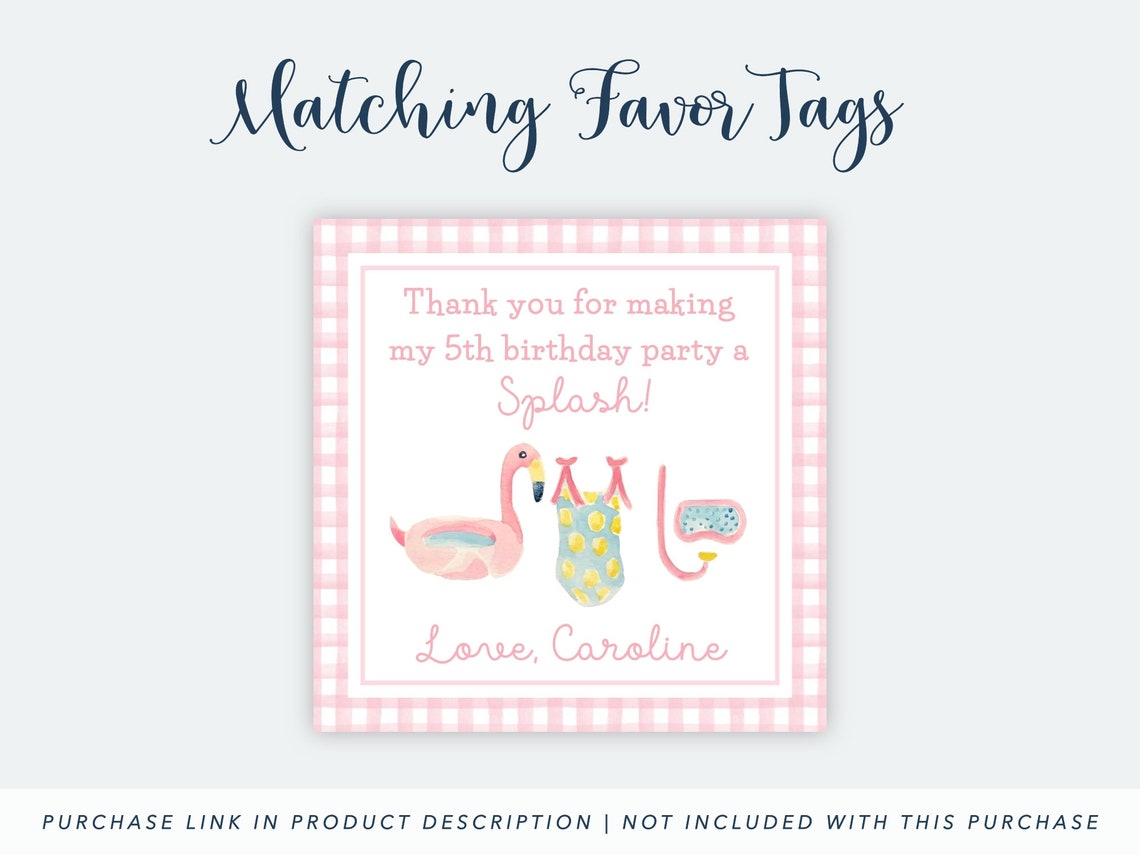 Printable Flamingo Pool Party Thank You Notes Flamingo Pool - Etsy