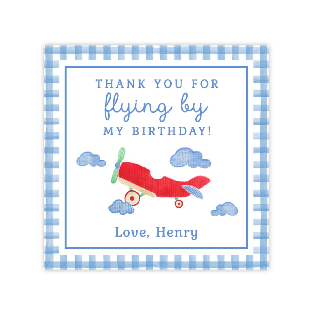 PRINTABLE Airplane Party Favor Tags | Thanks for Flying by Gift Tag ...
