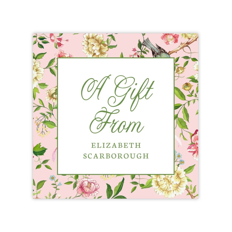 PRINTABLE Floral Gift Tag Template | Editable Corjl Tag for Hostess or ...