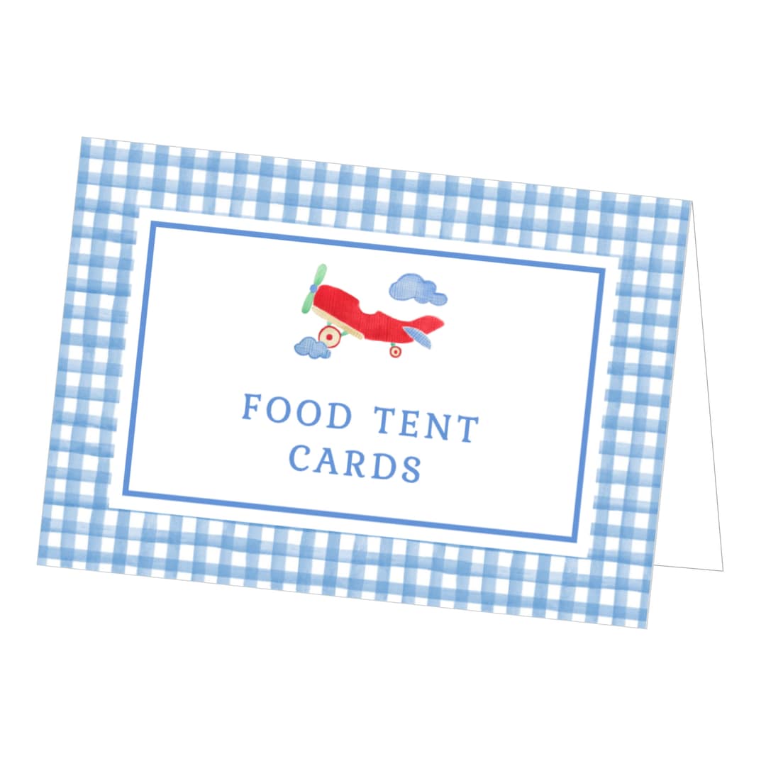 Printable Airplane Birthday Food Cards, Airplane Birthday Party ...