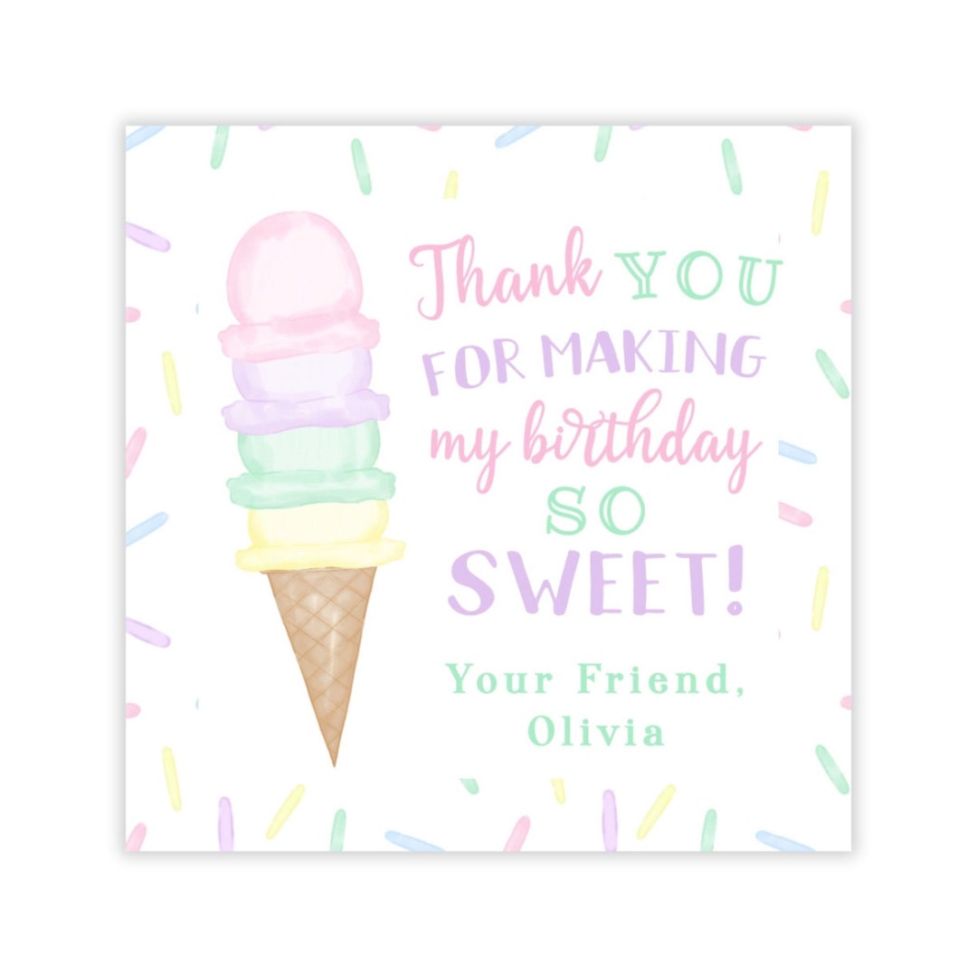 Printable Ice Cream Birthday Party Favor Tags, Ice Cream Birthday Party ...