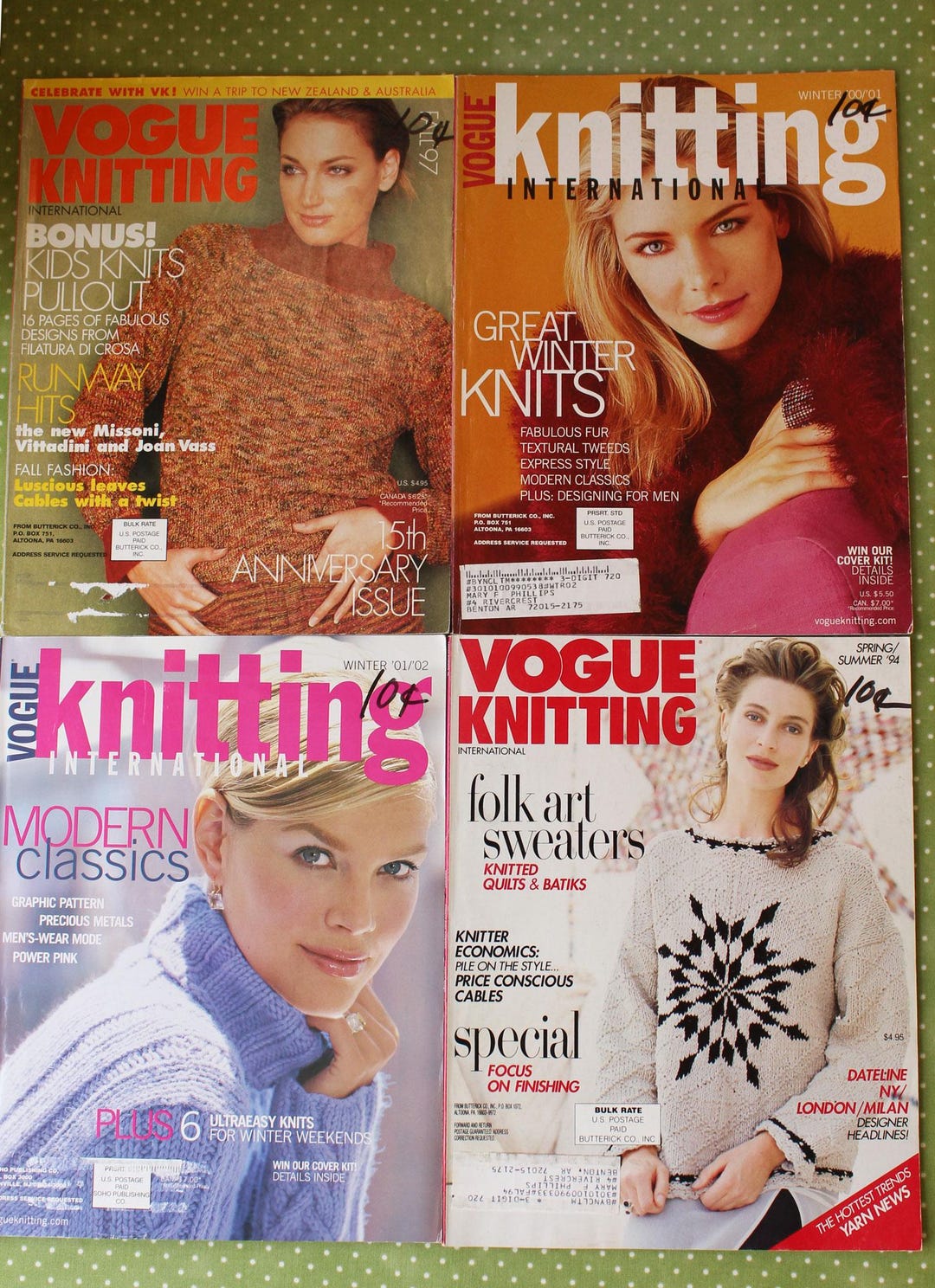 Knitting Magazines - Set of 4 - Vintage Knitting Magazines - Vogue ...