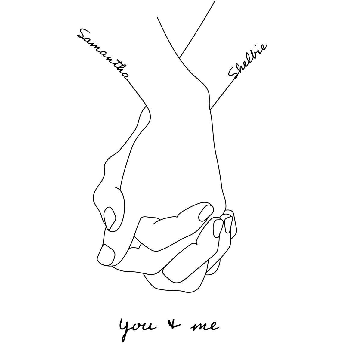 Personalized Relationship Printhand Line Artcouple Giftsgay | Etsy