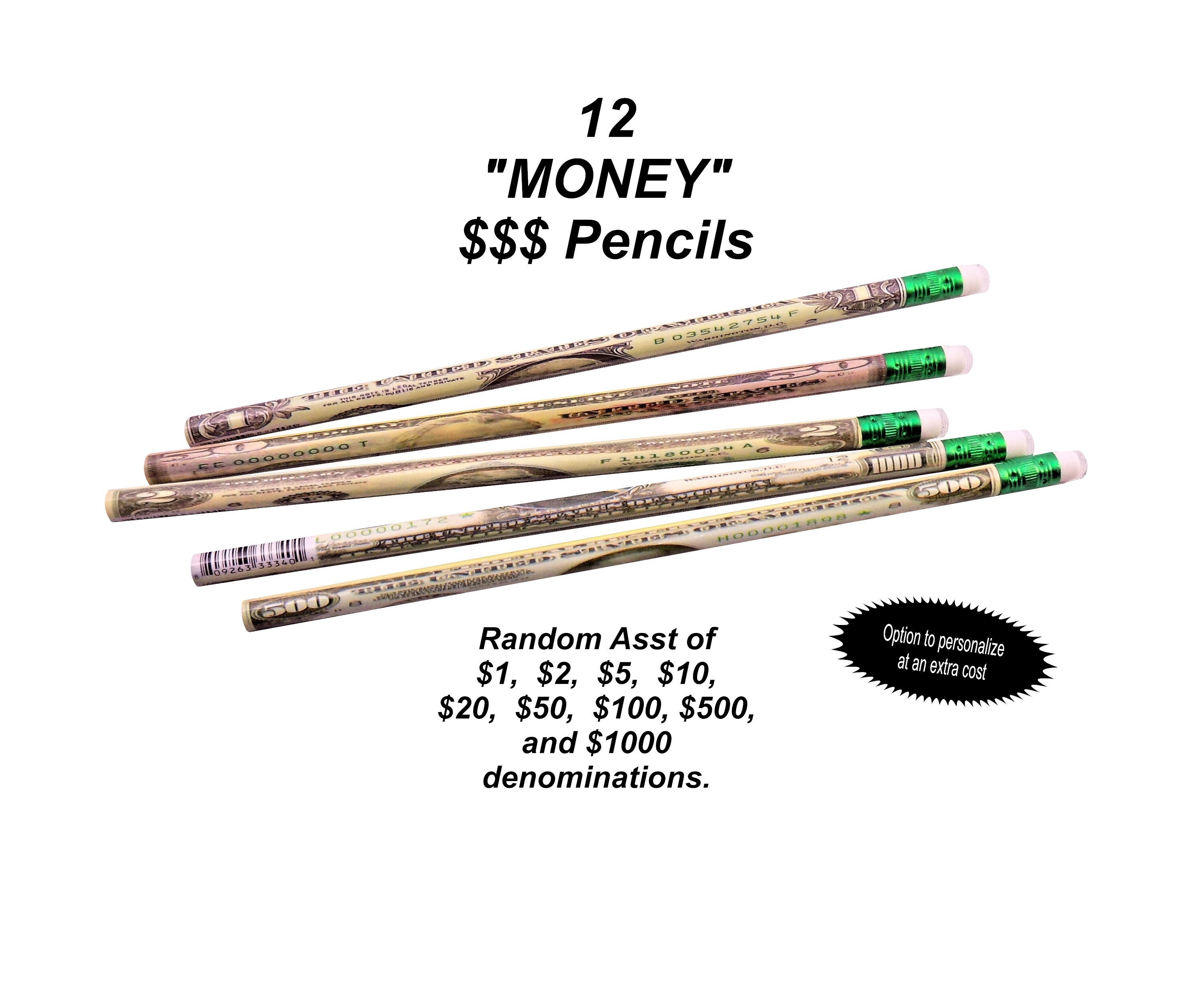 Money Pencils Personalized Pencils Back to School Supplies | Etsy