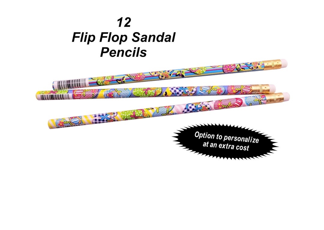 Flip Flop Sandal Pencils, Personalized Pencils, Back to School Supplies ...