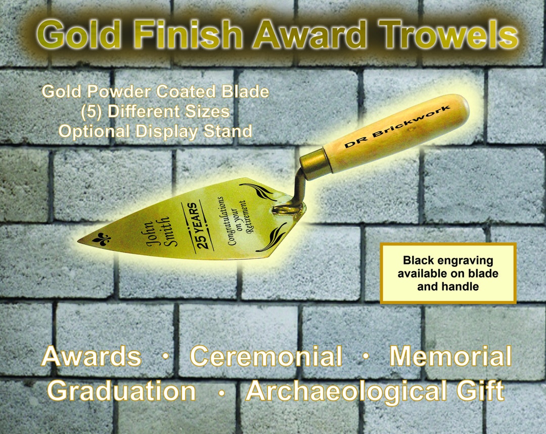 Gold Award Trowel, Engraved Trowel, Engraved Award - Etsy