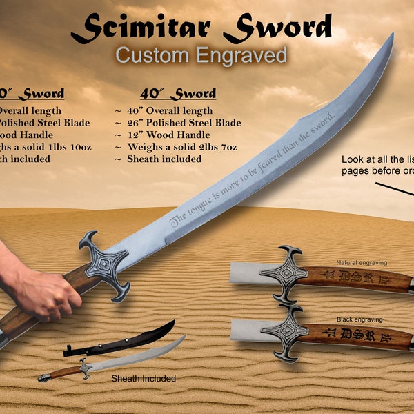 Scimitar Sword - Etsy