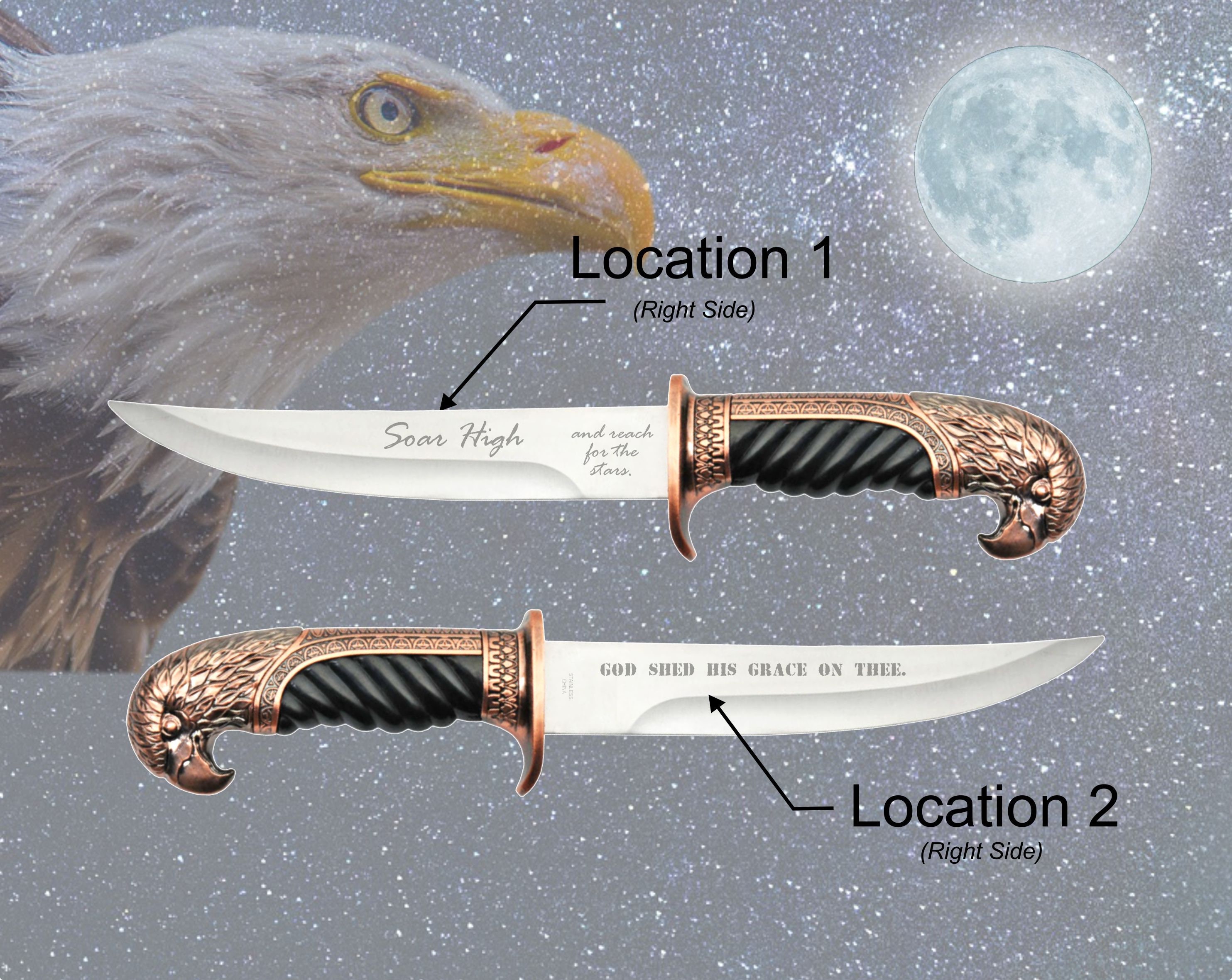 Eagle Dagger Engraved Knife Eagle Gift - Etsy