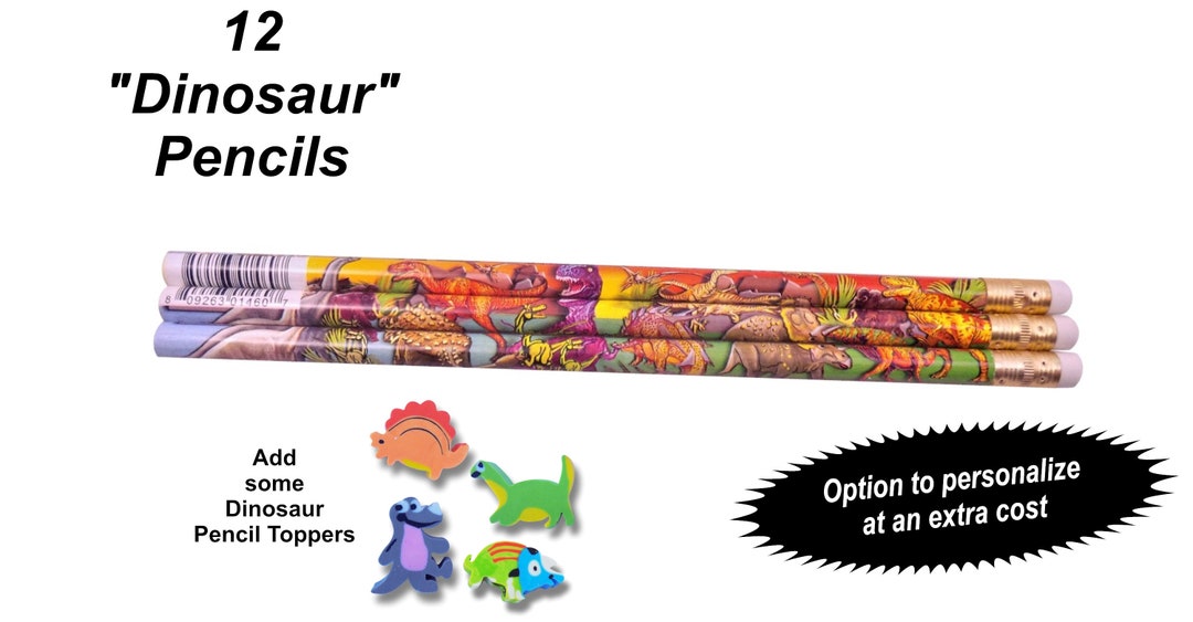 Dinosaur Pencils, Personalized Pencils, Back to School, Set of 12 - Etsy