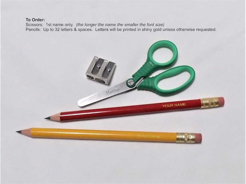 Personalized Primary Pencil & Scissor Set Back to School - Etsy