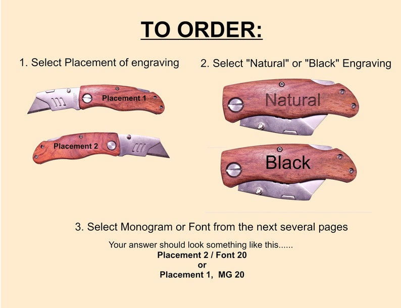 Engraved Utility Knife, Wood Handle, Personalized Knife - Etsy