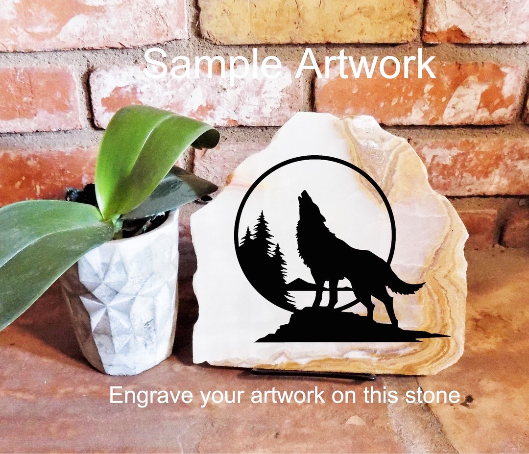 Custom Engraved Plaque, Onyx Plaque, Wolf Gift, (OP107) - Etsy