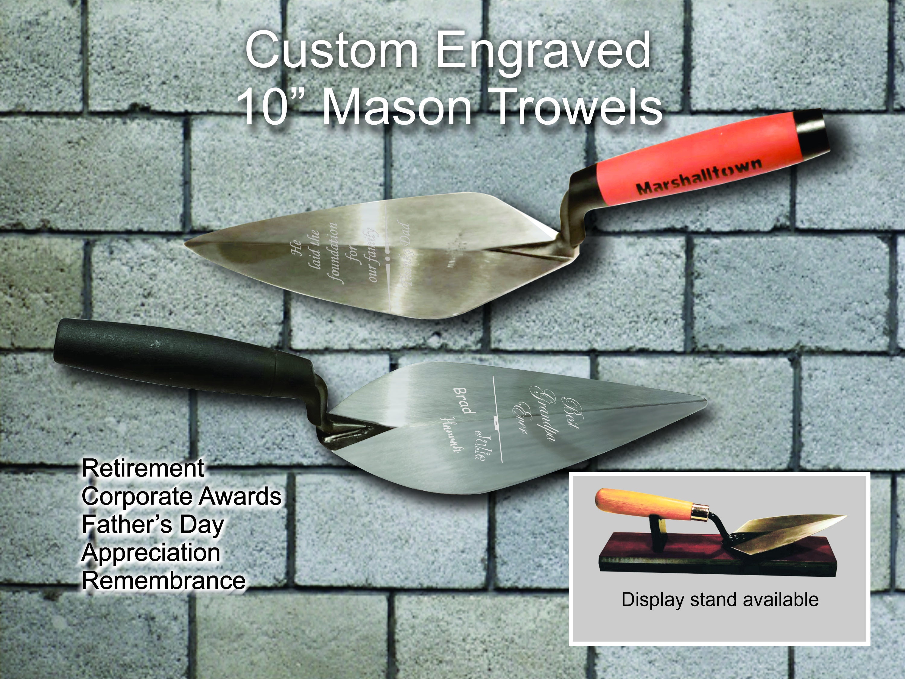 Custom Engraved 10 Mason Trowel Brick Trowel | Etsy