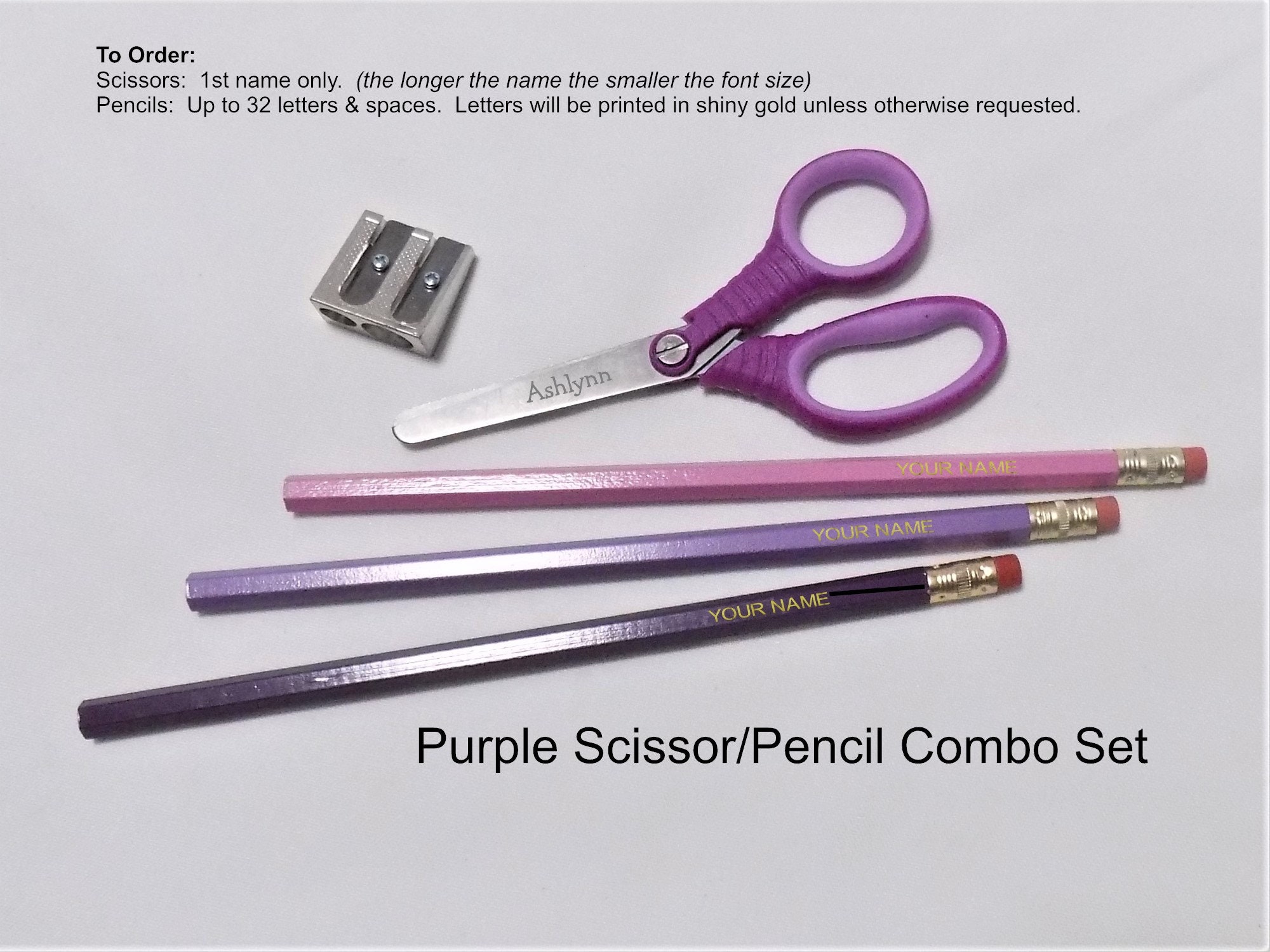 Personalized Pencil & Scissor Set Back to School Supplies - Etsy