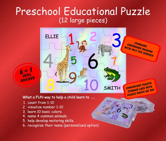 Preschool Jigsaw Puzzle Educational Jigsaw Puzzle 12 pc | Etsy
