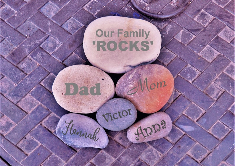 Family Rocks Engraved Stones Personalized Rocks | Etsy