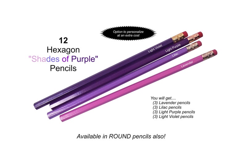 Shades of Purple Pencils Back to School Supplies | Etsy
