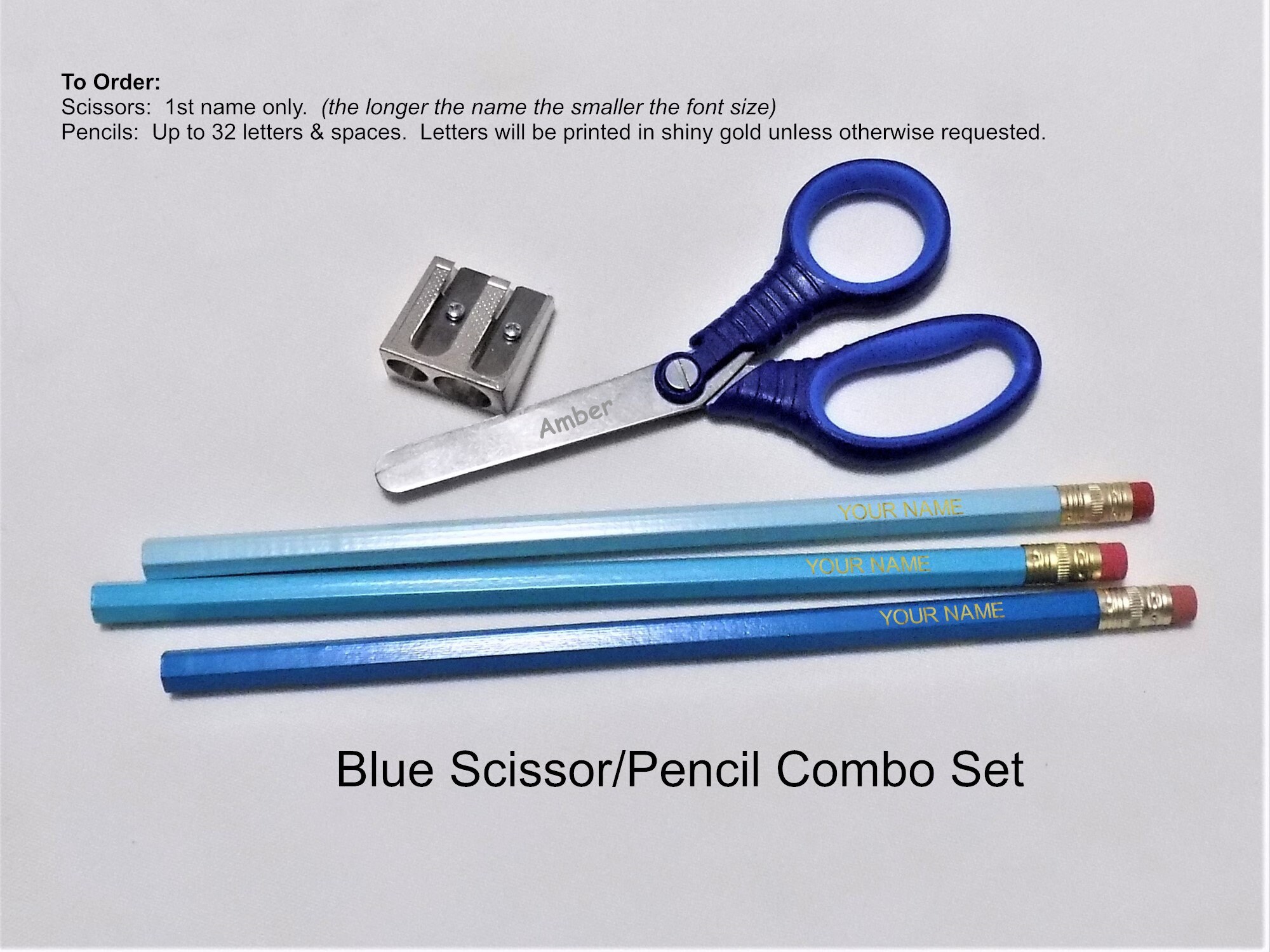 Personalized Pencil & Scissor Set Back to School Supplies - Etsy
