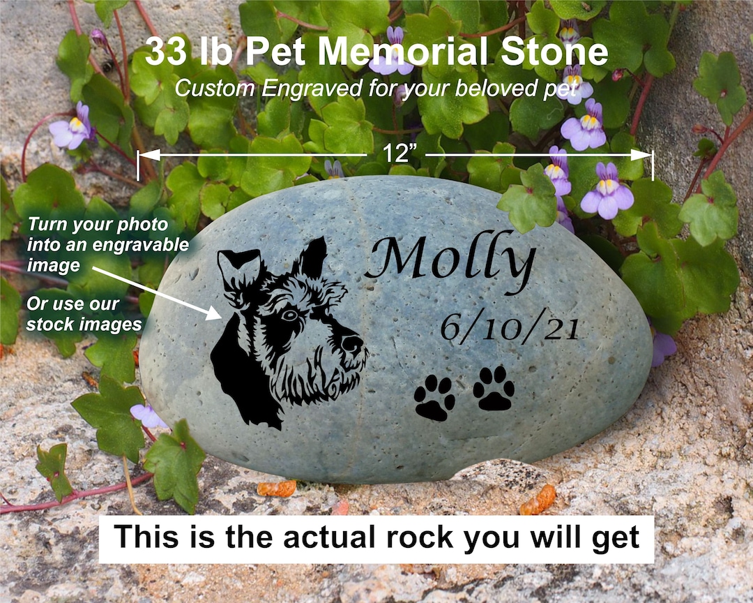 Custom Engraved Pet Memorial Stone, Real Stone, 33 Lbs - Etsy