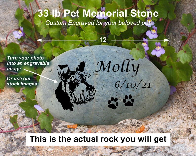 Custom Engraved Pet Memorial Stone Real Stone 33 Lbs - Etsy