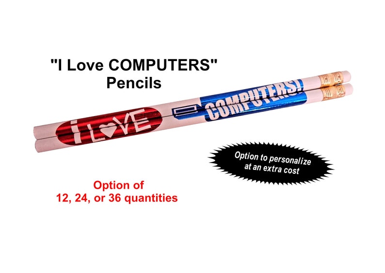 Computer Pencil Personalized Pencils Back to School Supplies - Etsy