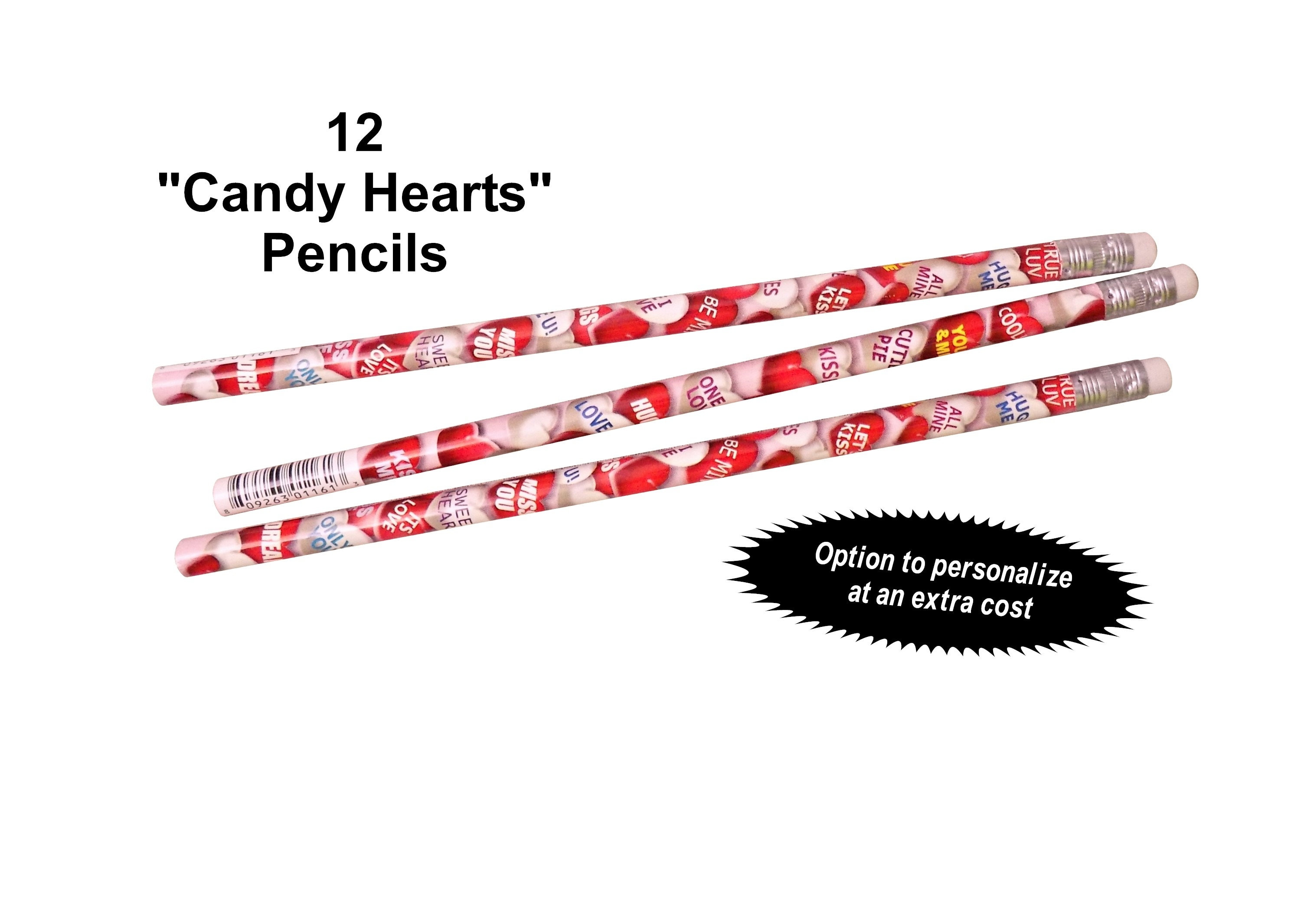 Candy Heart Pencils Personalized Pencils Valentines Gift | Etsy