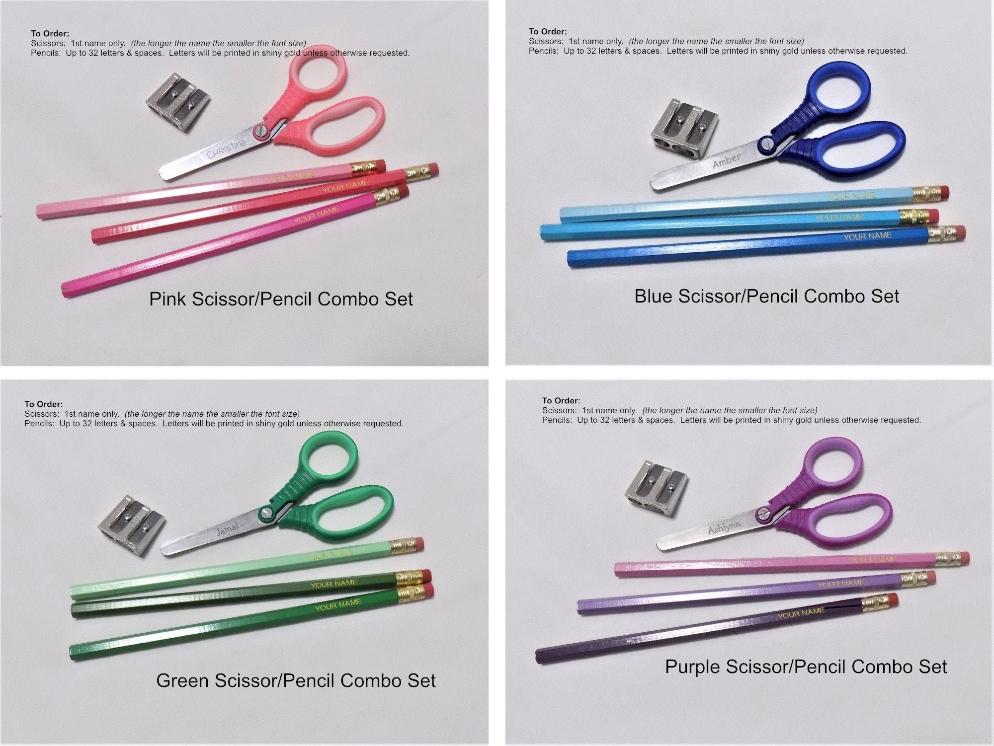 Personalized Pencil & Scissor Set Back to School Supplies - Etsy