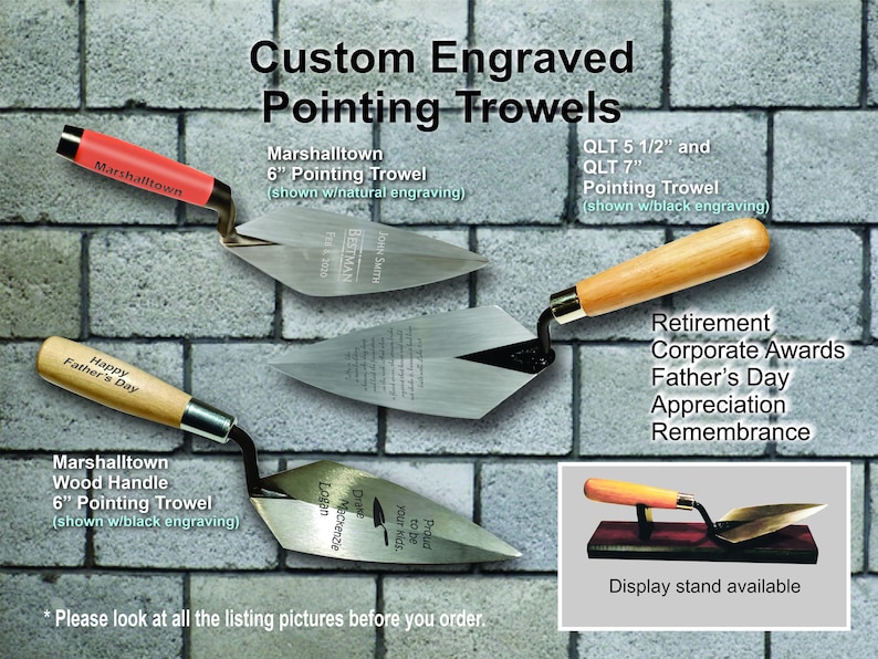Custom Engraved Mason Trowel,personalized Hand Trowel, Marshalltown - Etsy