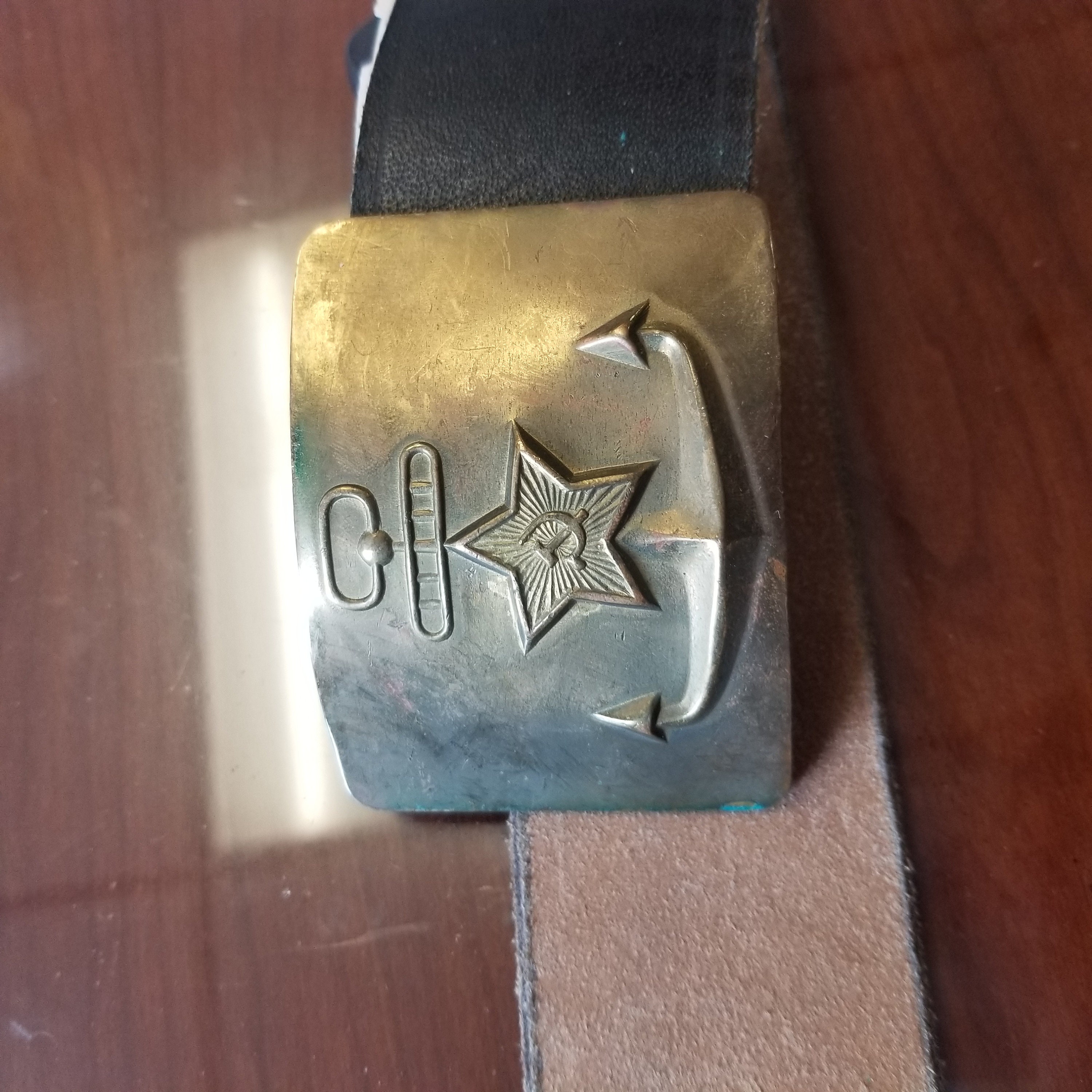 Soviet military belt black Russian Officer marine belt leather | Etsy