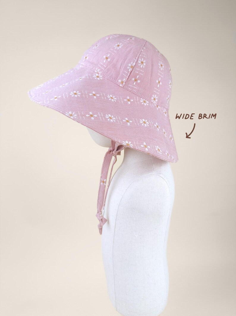 Daisy Sun Hat | Cotton Wide Brim Sunhat for Baby and Toddler - Etsy