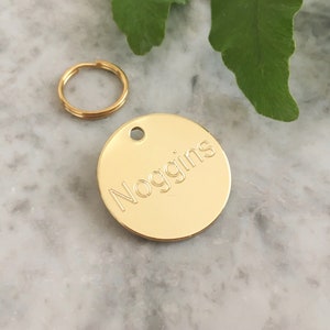 Luxury Cat ID Tag in Solid Brass Personalised Engraving Both Sides ...