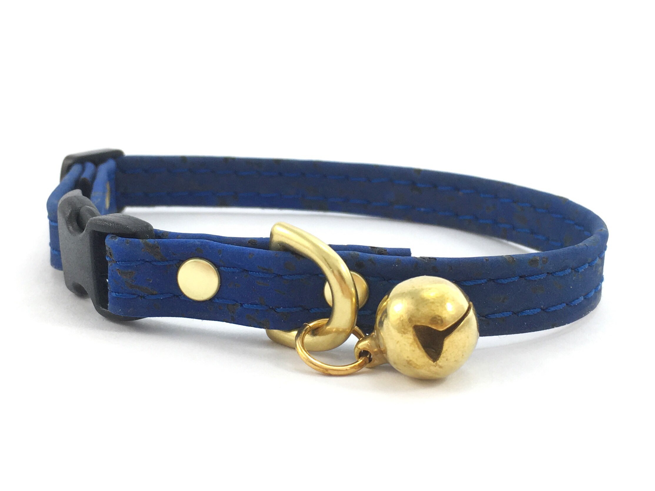 Blue Cat Collar in Vegan Cork Leather Breakaway Safety Buckle | Etsy