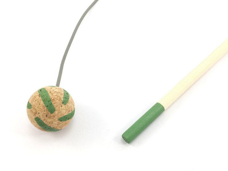 Cat Teaser Wand Toy With Cork Ball, Cat Ball Toy, Interactive Cat Toy ...
