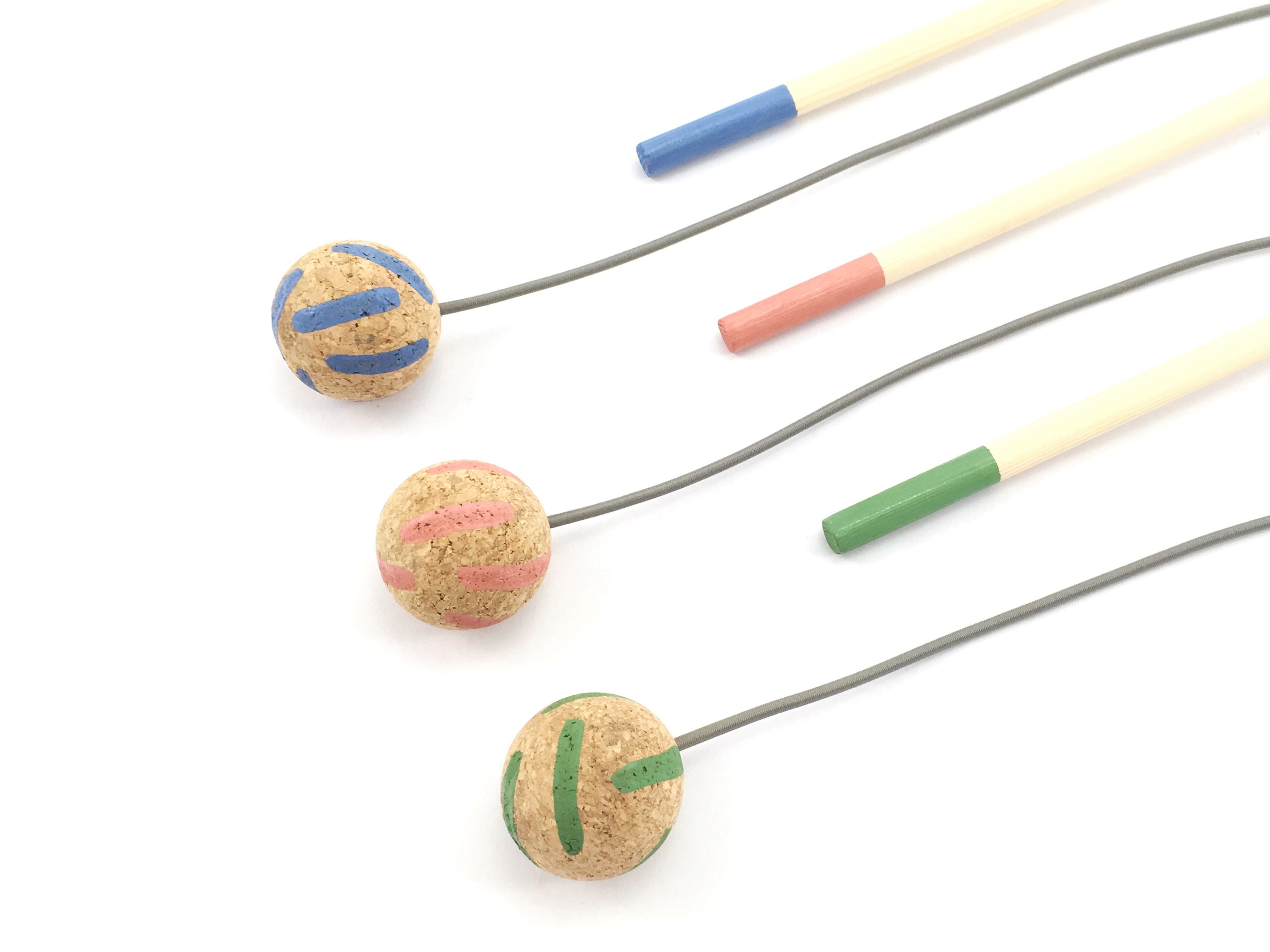 Cat Teaser Wand Toy With Cork Ball, Cat Ball Toy, Interactive Cat Toy ...