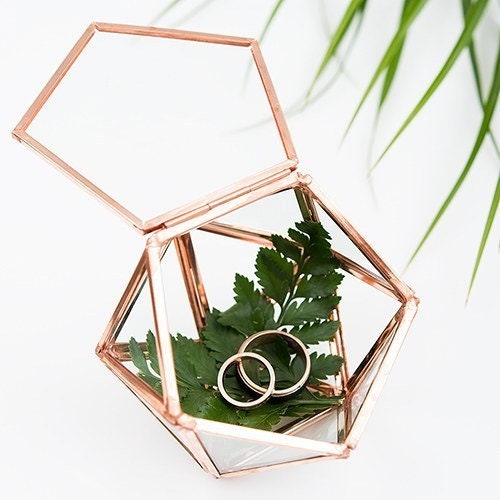 Wedding Ring Box Geometric Terrarium Ring Box With - Etsy