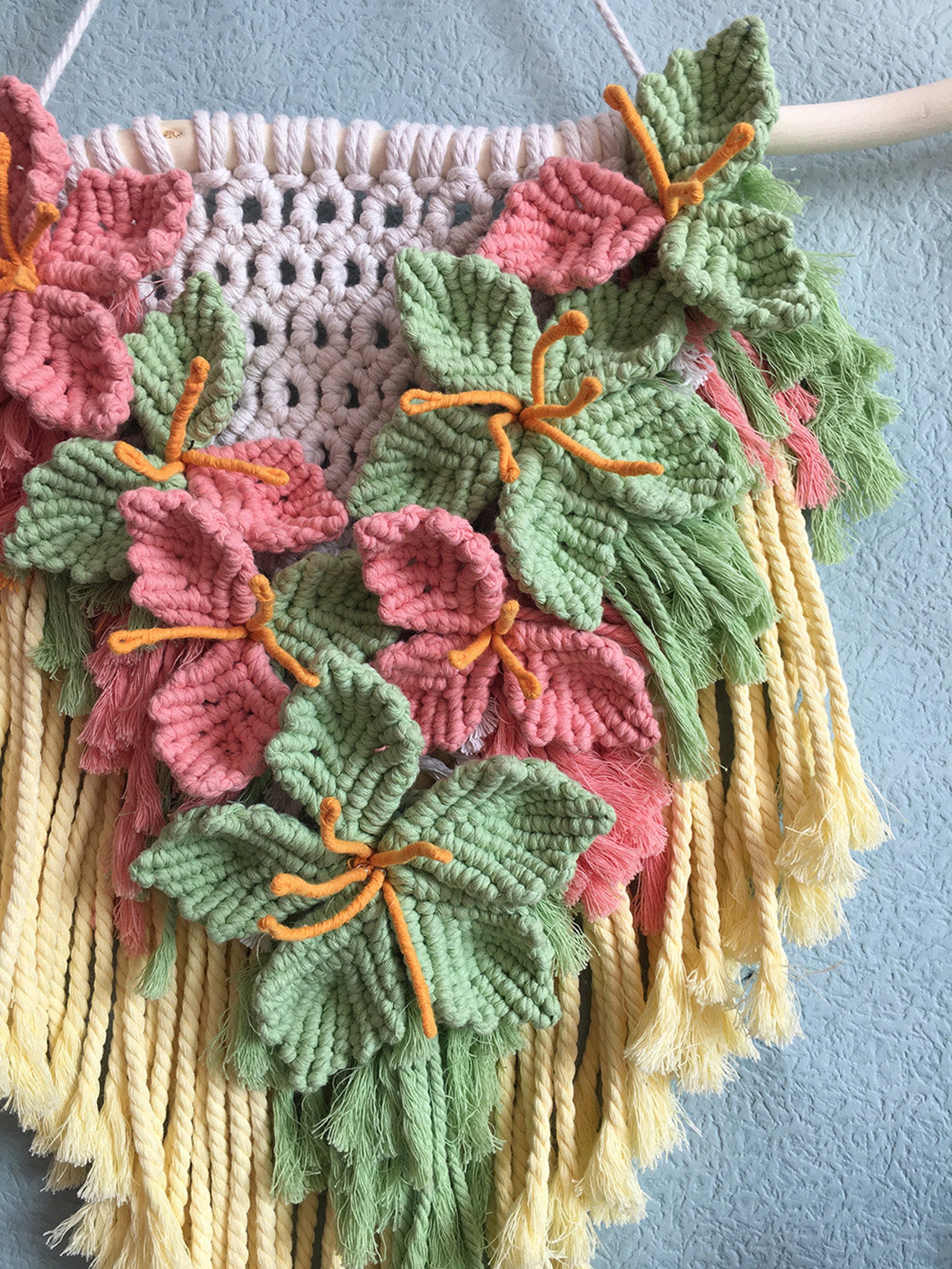 Flower Macrame Wall Hanging Floral Wall Deco 3D Macrame - Etsy