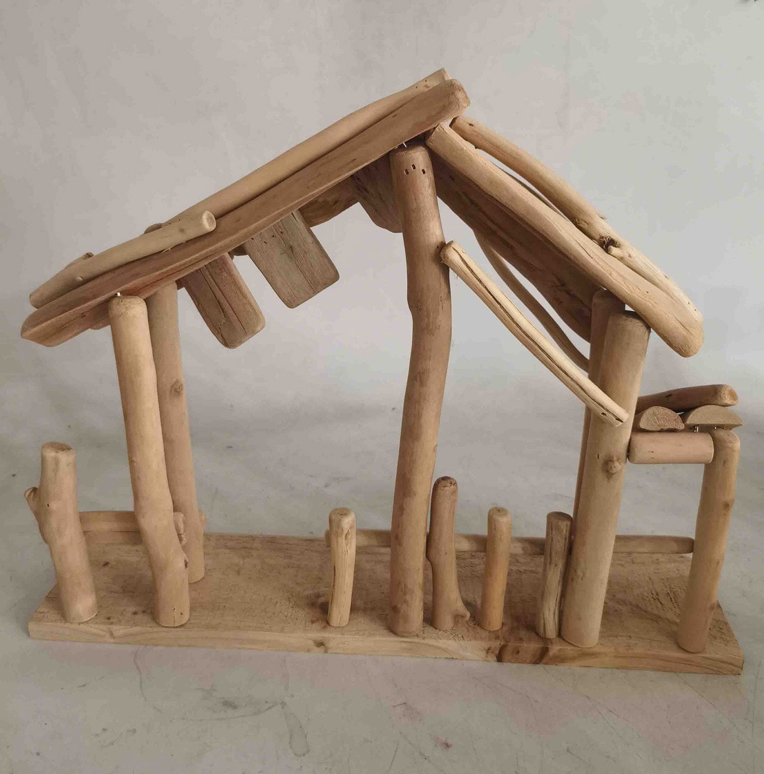 Antique Barn Wood Creche,nativity Barn , Manger, Nativity Creche ...