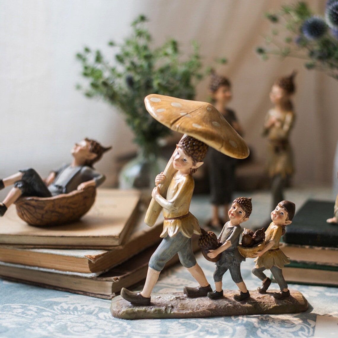 Cute Resin Fairy Garden Forest Elf Sculpture Figurine Resin - Etsy