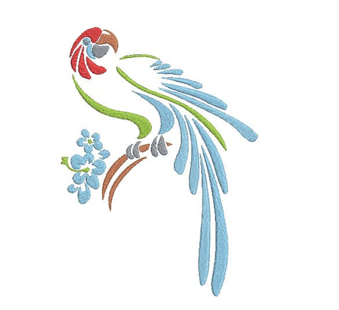 Parrot Machine Embroidery Design - Etsy