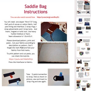 Saddle Bag- PDF Sewing Pattern - Etsy