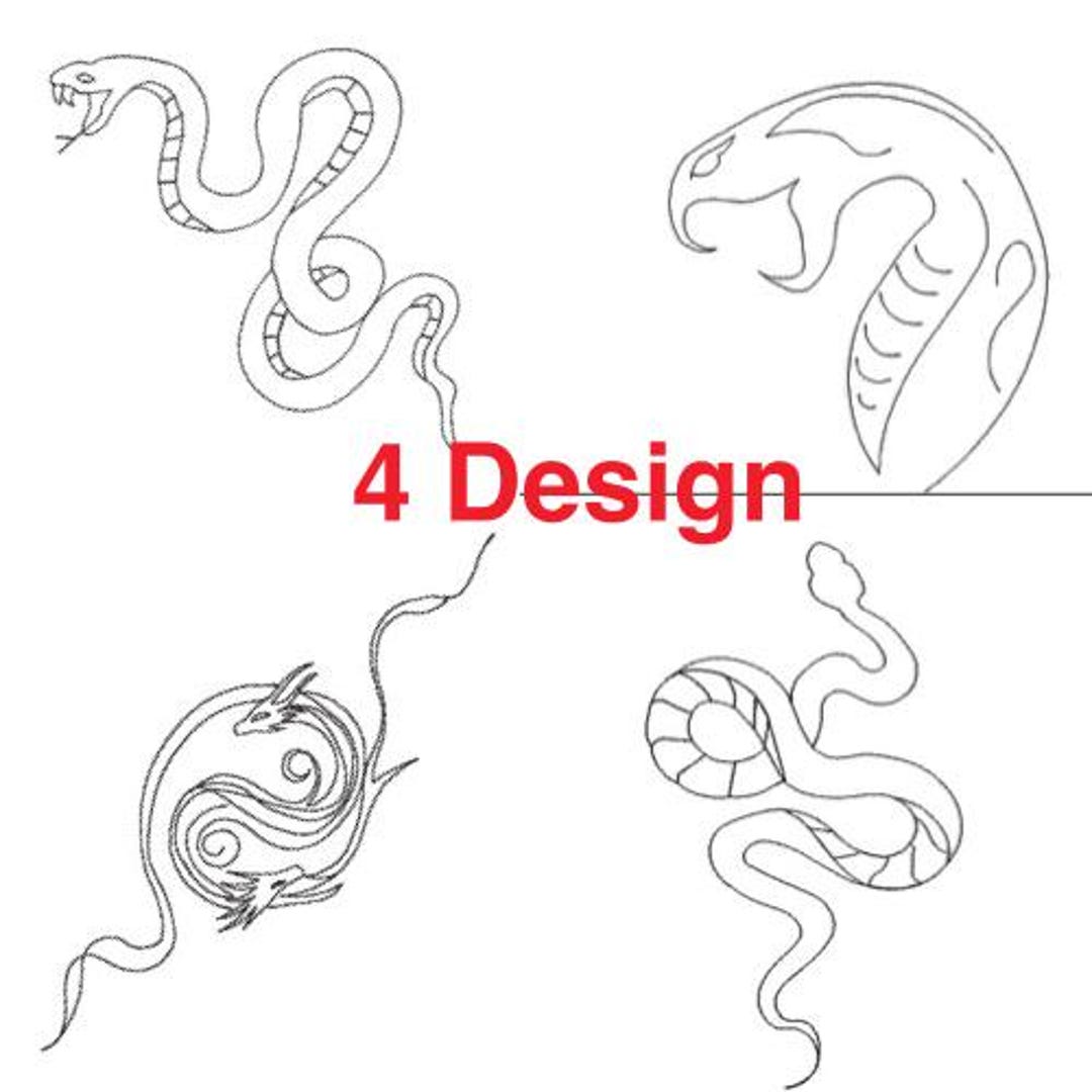 Snake Quilt Block Embroidery Design/ Chinese Zodiac - Etsy