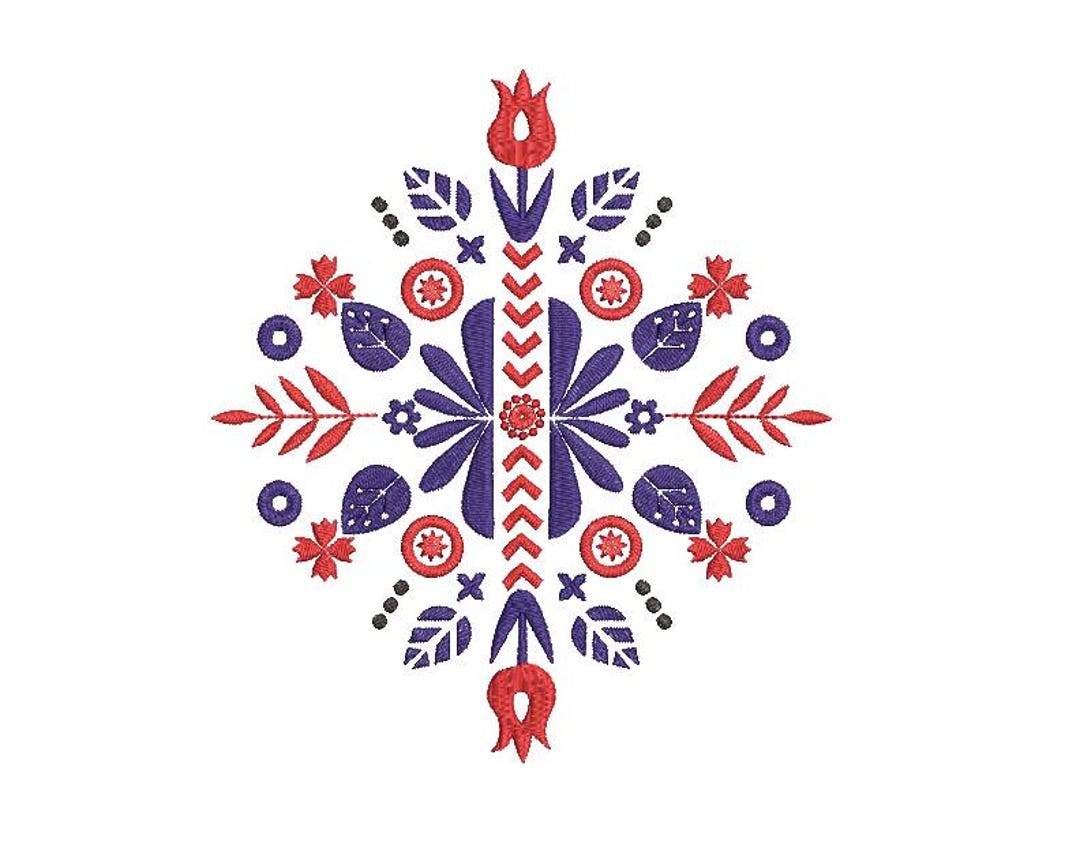 Scandinavian Folk Machine Embroidery Design - Etsy