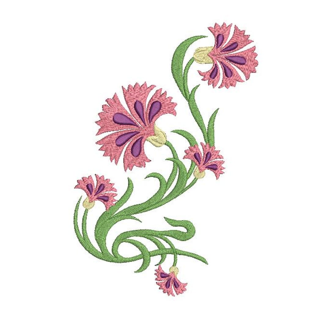 Carnation Flower Machine Embroidery Design - Etsy