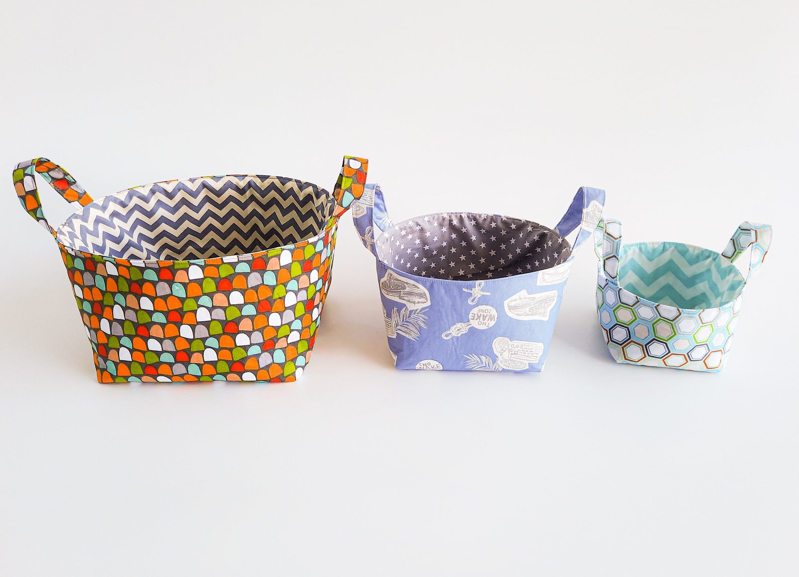 Fabric Basket Patterns/ 3 Different Sizes/ Storage Patterns - Etsy