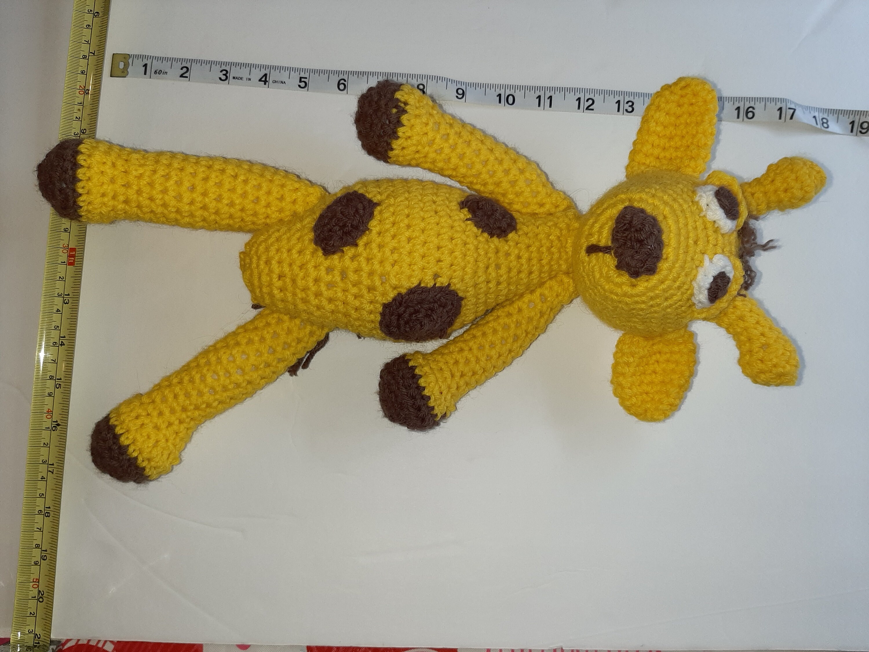 Crocheted Giraffe Amigurumi Movable Arms and Legs Handmade 17" Tall - Etsy