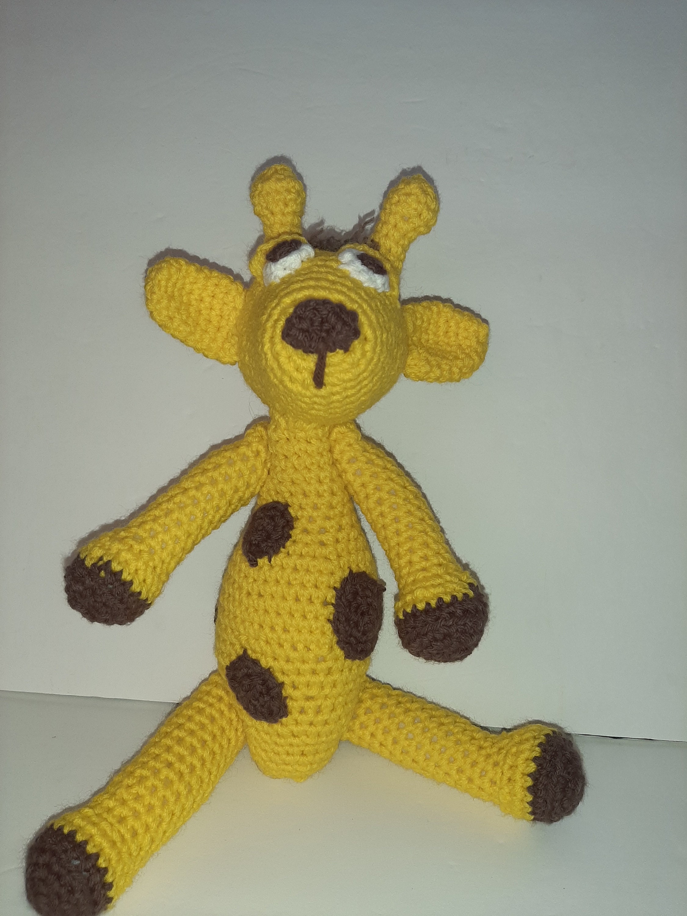 Crocheted Giraffe Amigurumi Movable Arms and Legs Handmade 17" Tall - Etsy