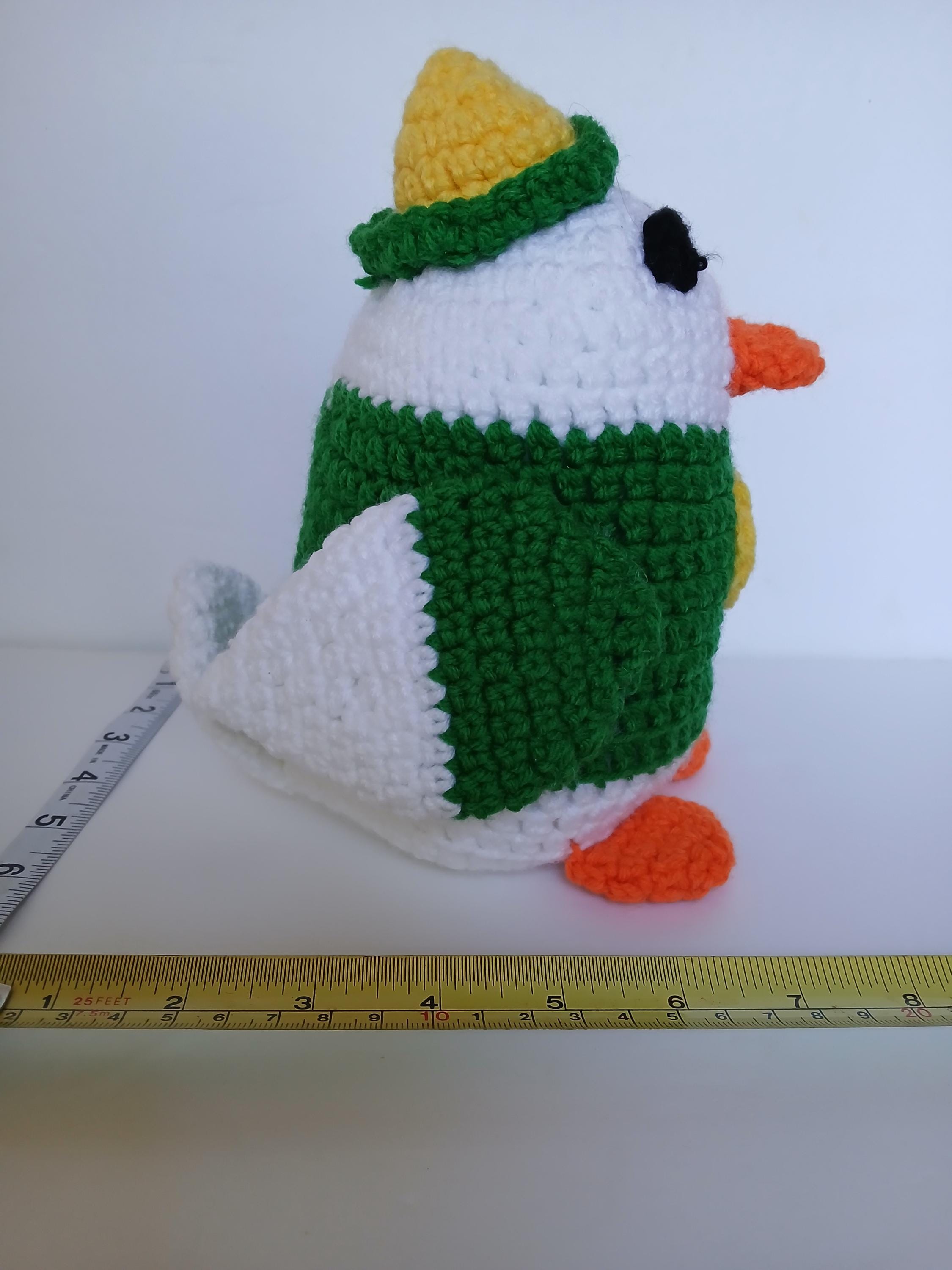 Hand Crocheted University of Oregon Duck Mascot White With Green Shirt ...